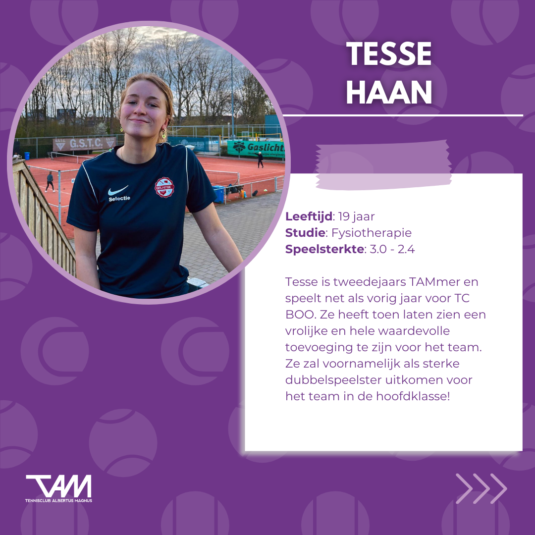 TC BOO (TAM 1) in de hoofdklasse - Tennis en Studeren